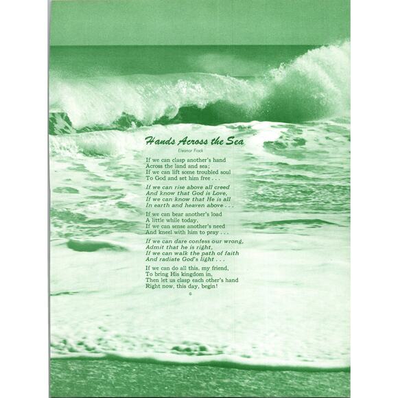 None and/or Unknown | Other | Hands Across The Sea Eleanor Fiock 97s Poem Retro Kitsch Wall Art ...